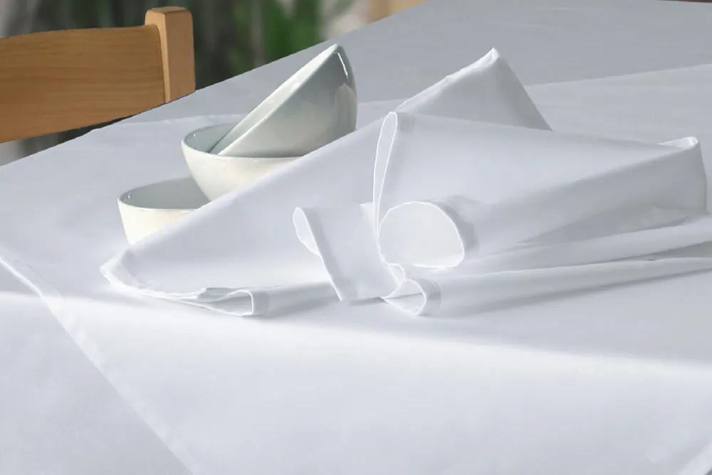 Ubrus 80 x 80 cm, hladká bílá, český výrobce Tibex | BIANO