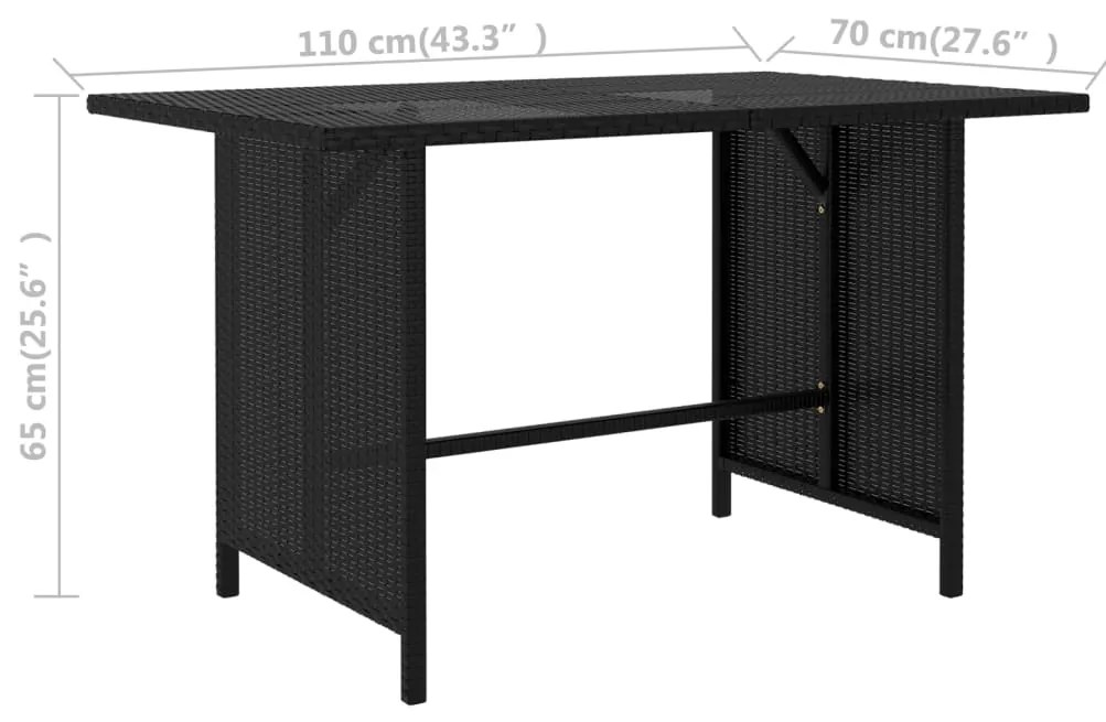 vidaXL Marketos 9dílná zahradní sedací souprava s poduškami polyratan černá