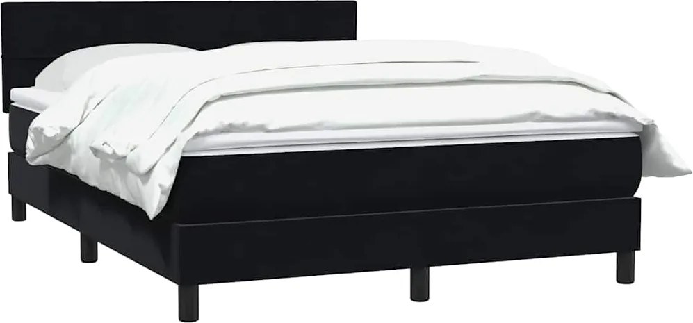 Box spring postel s matrací černá 160x210 cm samet 3316217