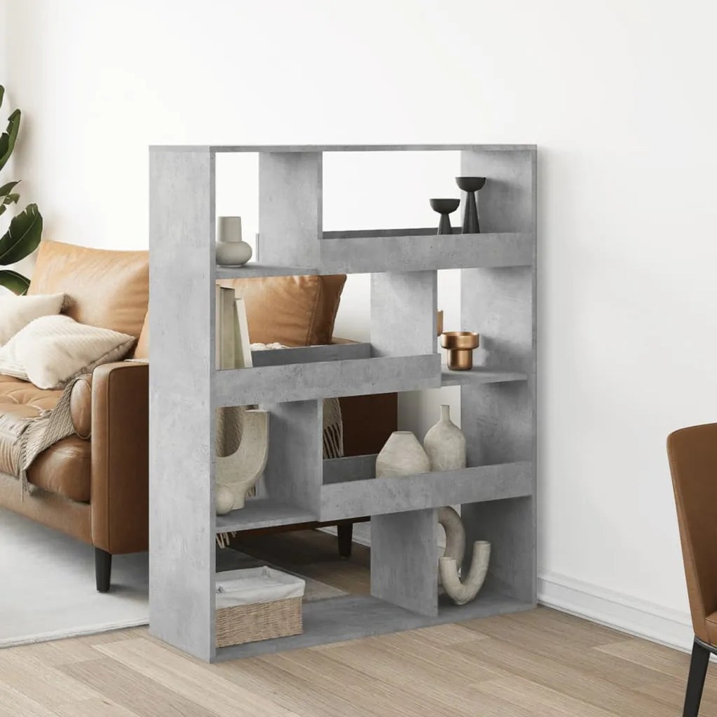 Knihovna betonově šedá 100 x 33 x 125,5 cm kompozitní dřevo 3309333