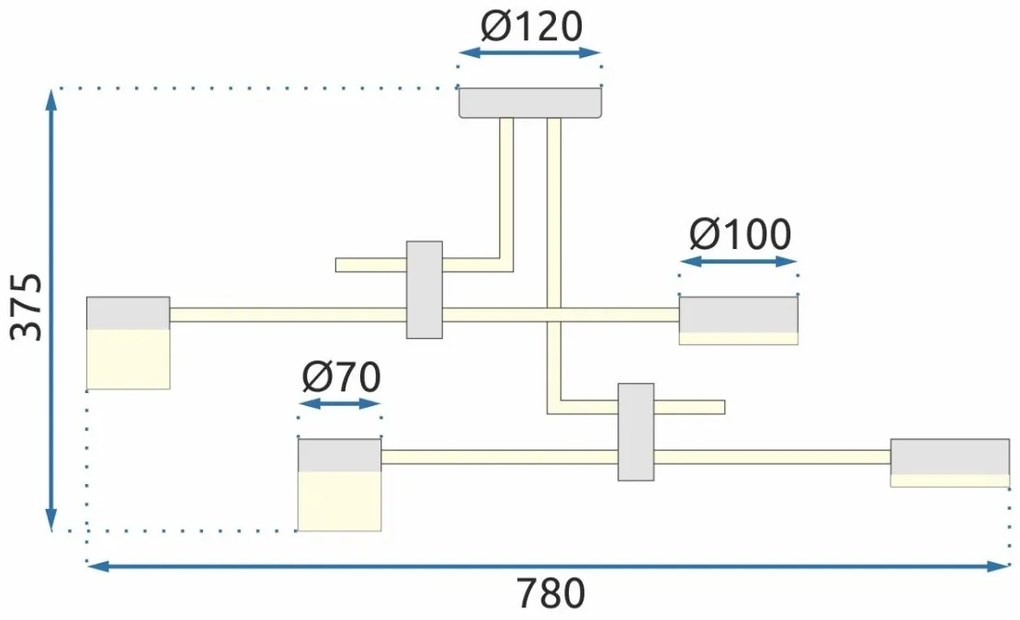 Stropní svítidlo LED APP1002-6C černozlaté