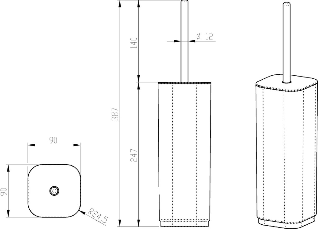 Sapho, SEVENTY WC kartáč na postavení, černá