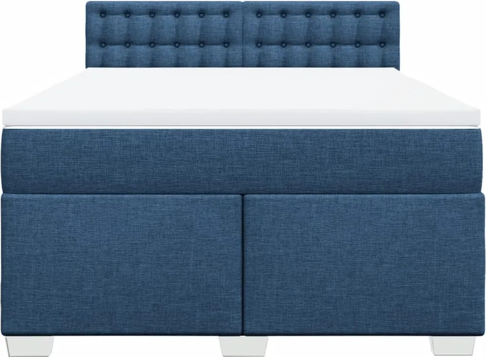 Box spring postel s matrací modrá 140x200 cm textil 3285931