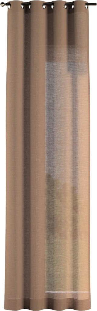 Závěs na kroužcích barva hnědá látka pletený vzor