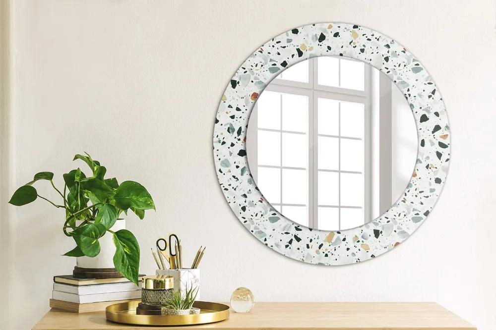 Kulaté zrcadlo s dekorem Přírodní kámen fi 50 cm