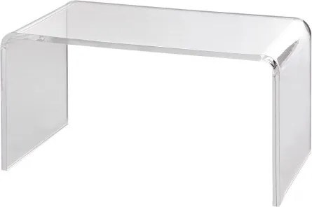 Akrylový konferenční stolek, průhledný akrylátový koncový stolek ve tvaru C, 41,4 cm