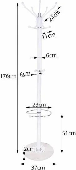 Stojanový věšák SPRINGOS MRAMOR bílý