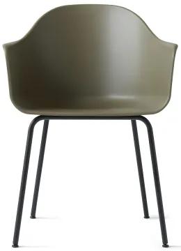 Harbour Dining Chair, kovová podnož černě lakovaná ocel olivová Audo (MENU)