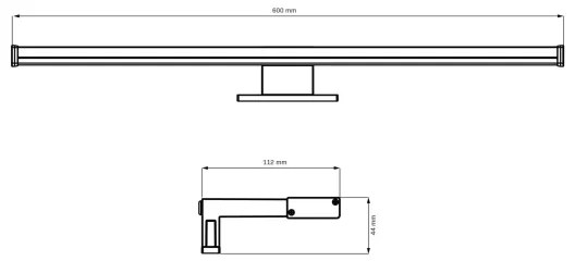 LED Koupelnové osvětlení zrcadla ELBA LED/12W/230V 4000K 60 cm IP44 černá