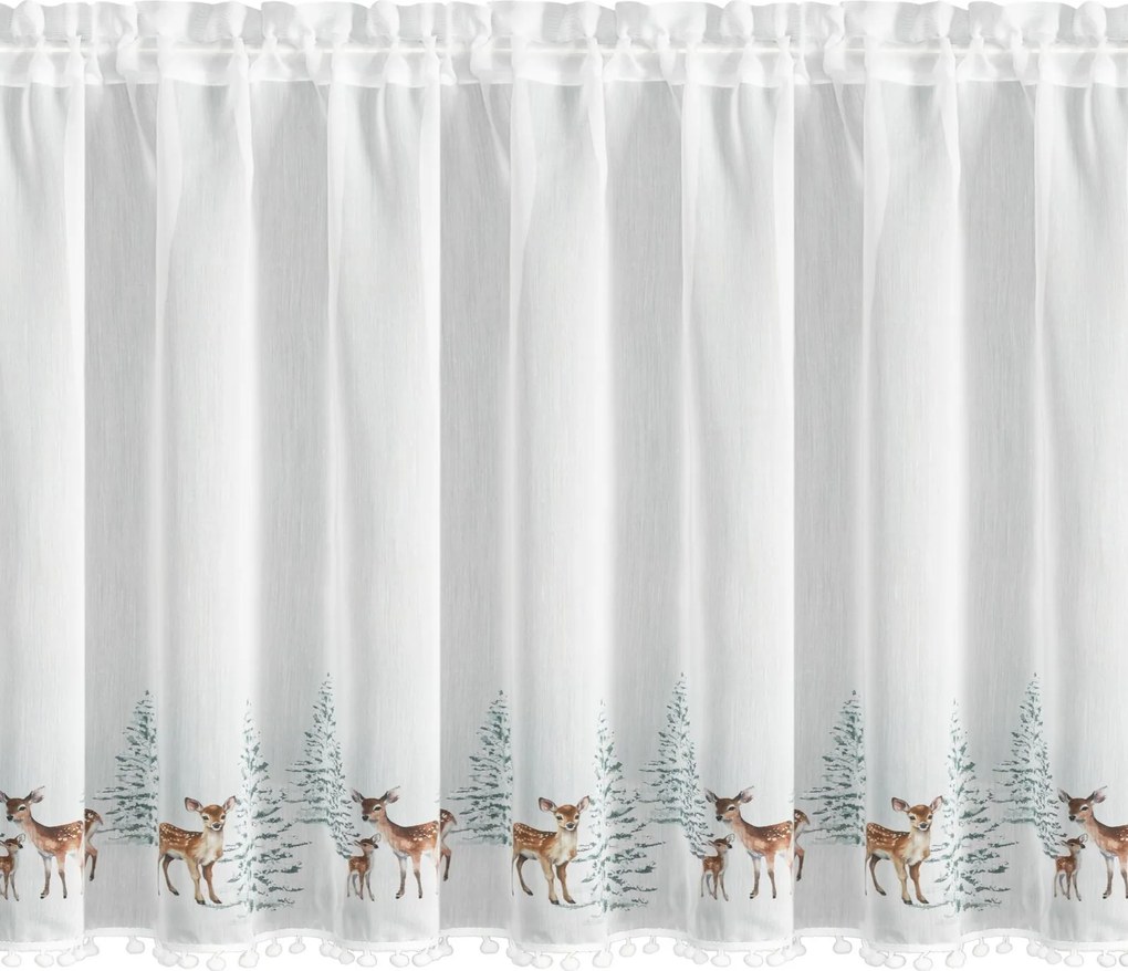 KRÁTKÁ VÁNOČNÍ ZÁCLONA NA PÁSCE XMAS18 150X70 CM VZOROVANÁ
