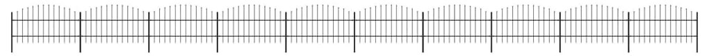 vidaXL Marketos Zahradní plot s kopím nahoře ocelový 1781,5 x 100 cm černý