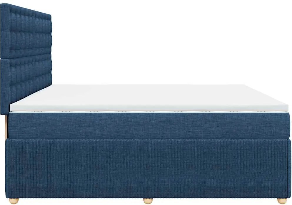 Box spring postel s matrací modrá 200x200 cm textil 3292183