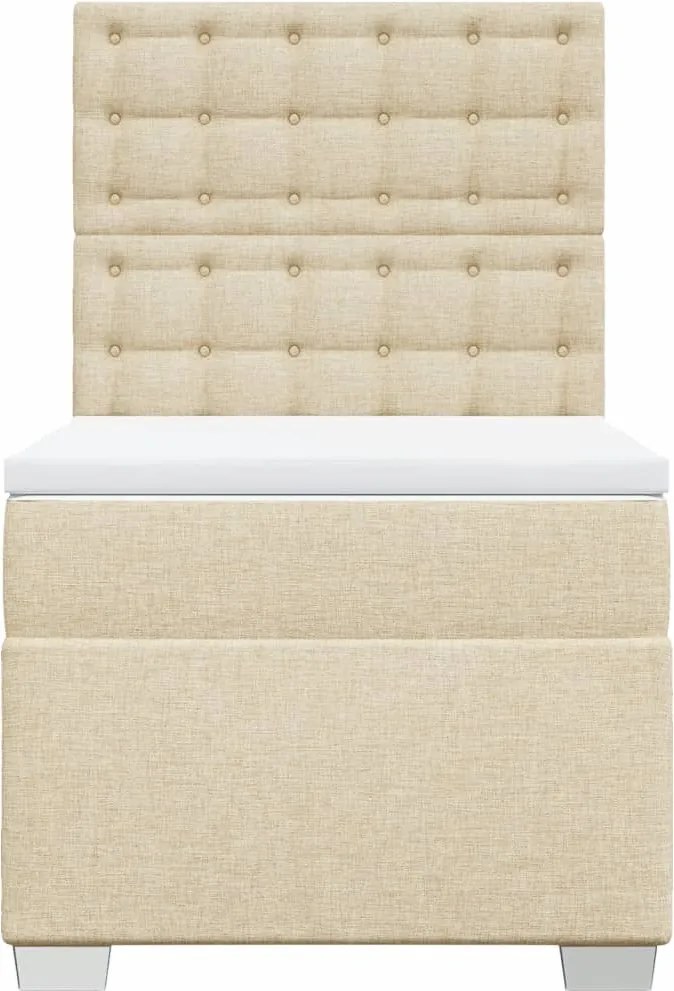 Box spring postel s matrací krémová 100 x 200 cm textil 3292718