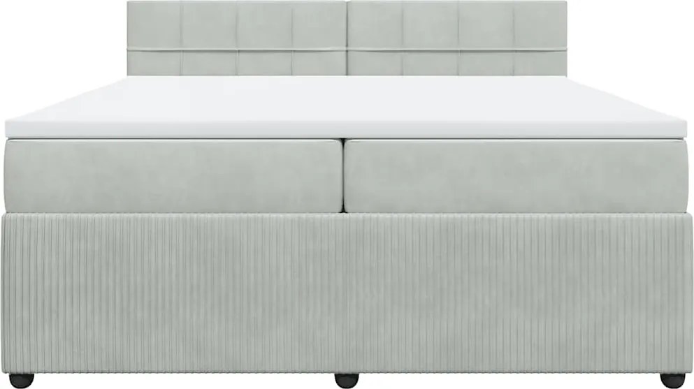 Box spring postel s matrací světle šedá 200x200 cm samet 3287830