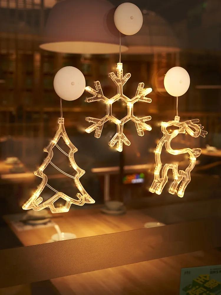 Vánoční  světelná závěsná dekorace do okna, teplá bílá, různé motivy na výběr Motiv: Anděl