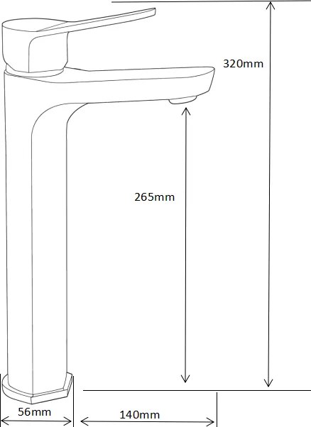 Mexen LERMA, Vysoká umyvadlová baterie, Bílá/Zlatá, 74310-25
