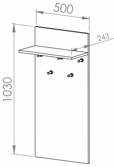 ML FURNITURE Věšák - CARO 17, dub sonoma