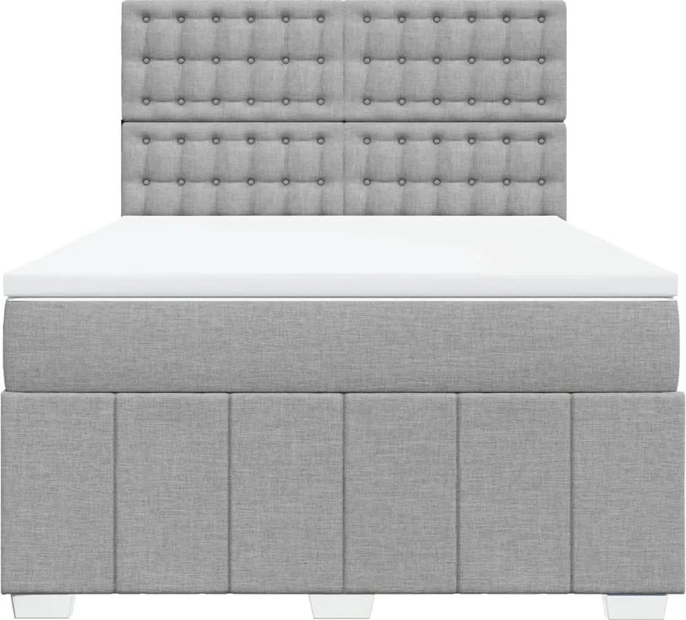 Box spring postel s matrací světle šedá 140 x 200 cm textil 3294005