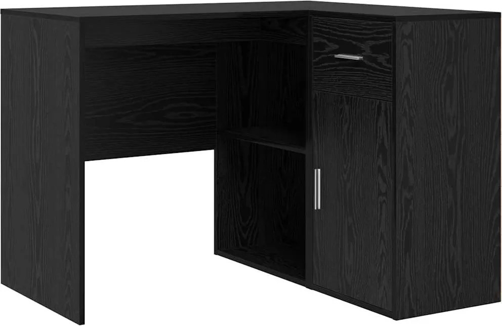 Rohový psací stůl se zásuvkou Černý dub 102 x 88 x 75 cm 3337274