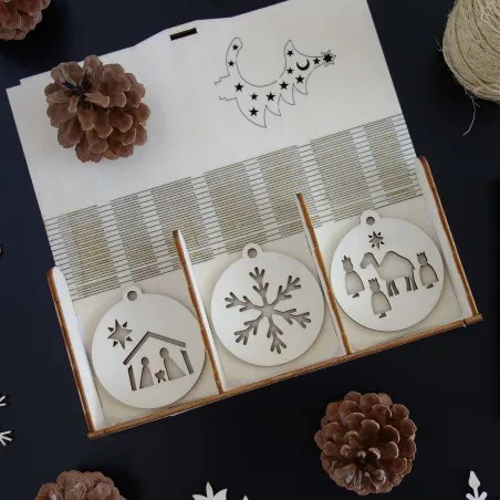 Vánoční ozdoby ze dřeva a plastu, vánoční dekorace dřevěné, dřevěné doplňky PR0099-Christmas deco HEU-