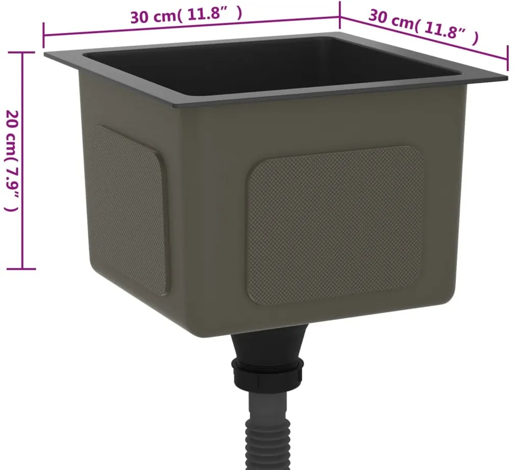 vidaXL Marketos Ručně vyrobený kuchyňský dřez černý nerezová ocel