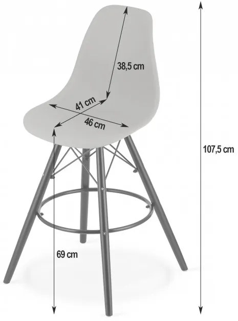 Set tří jídelních židlí LAMAL - šedé (černé nohy) 3ks