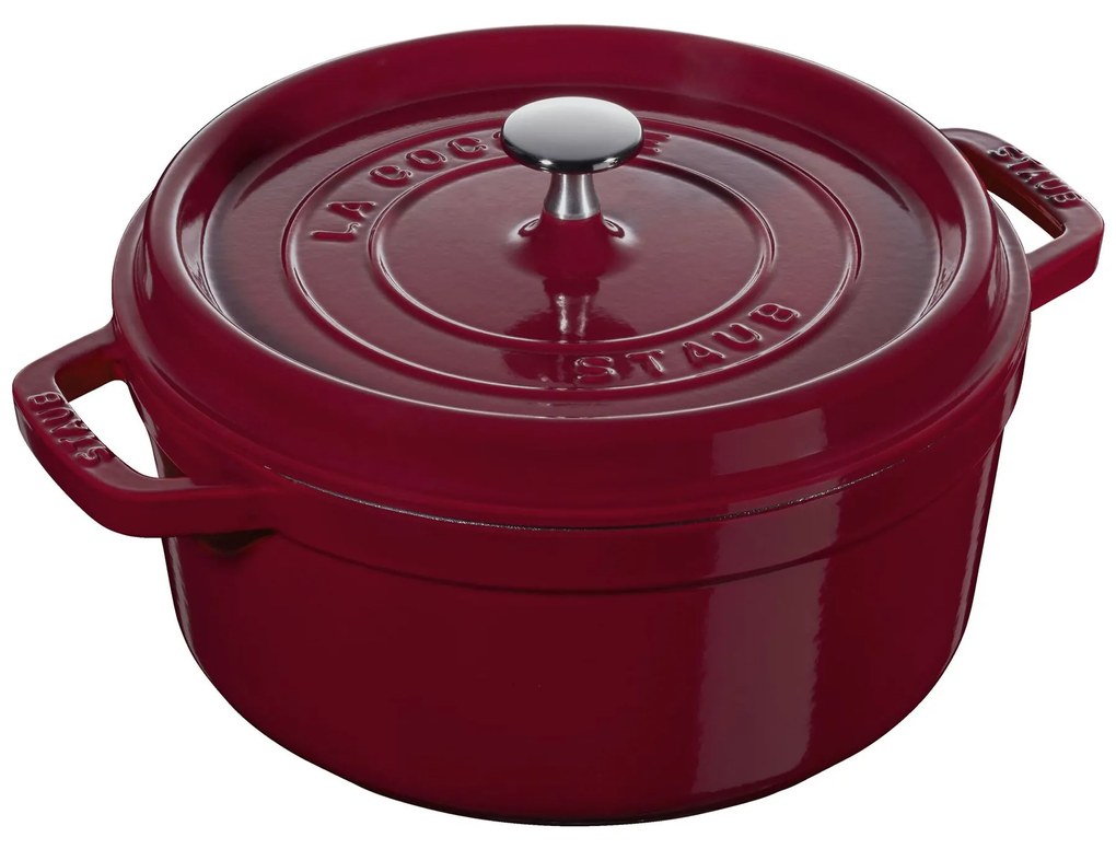 Staub Litinový hrnec s poklicí Cocotte, Ø 26 cm / 5,2 l, bordó 1003552