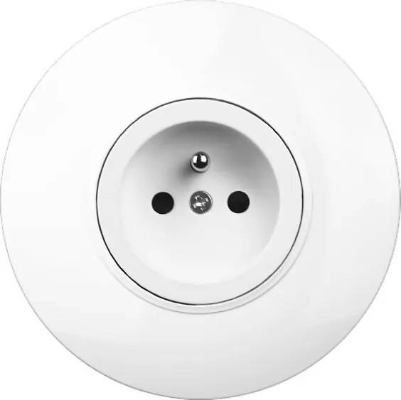 Elhard Kulatá zásuvka Rondo s kulatým rámečkem, bílá - kompletní set RD6000W