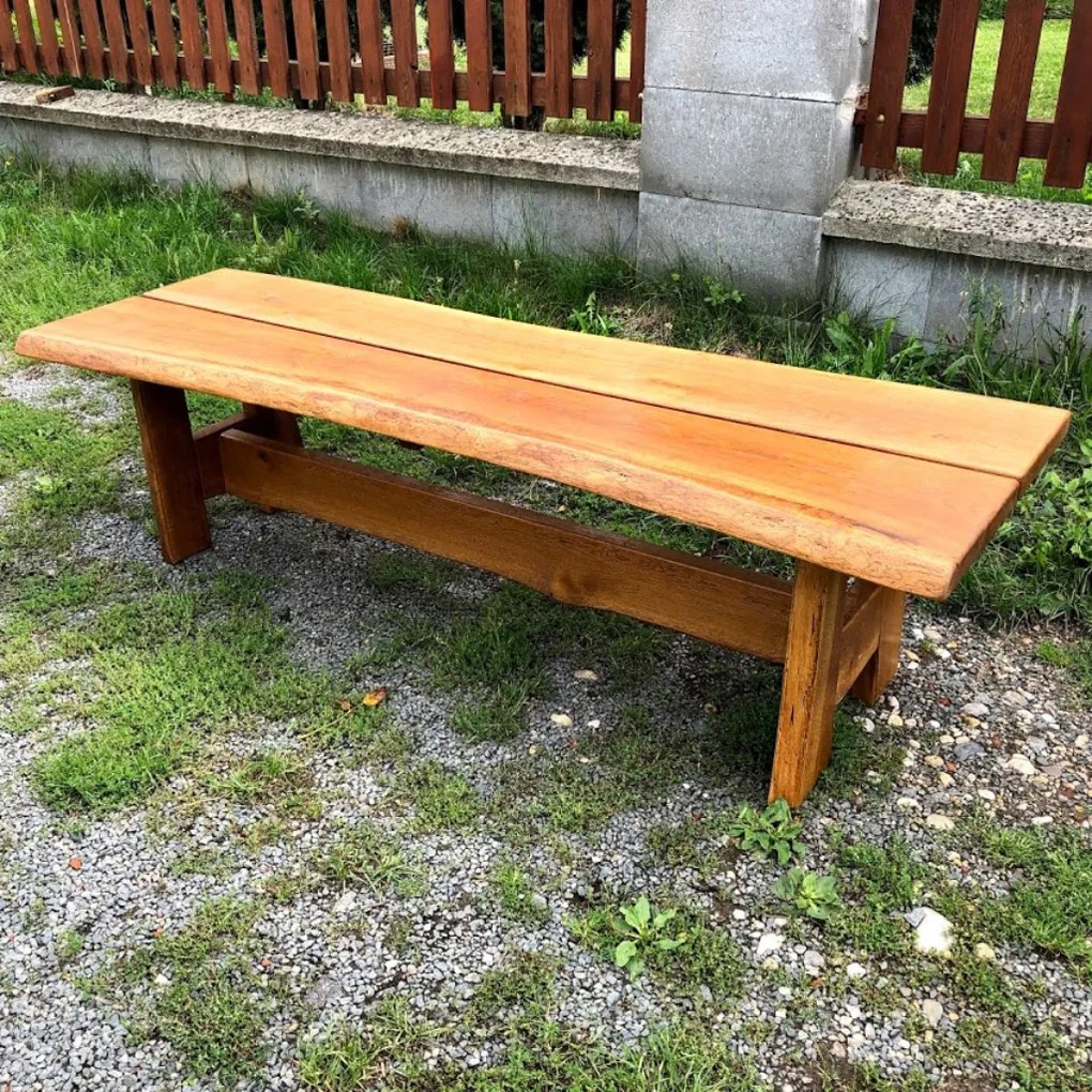 KULHÁNEK Zahradní lavice bez opěradla - rustikální Délka: 230 cm, Odstín nátěru: lazura - teak
