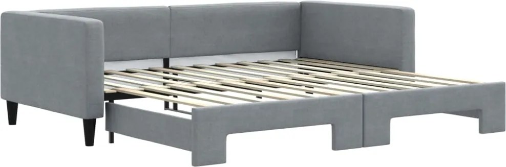 Válenda s přistýlkou světle šedá 100 x 200 cm textil 3196583