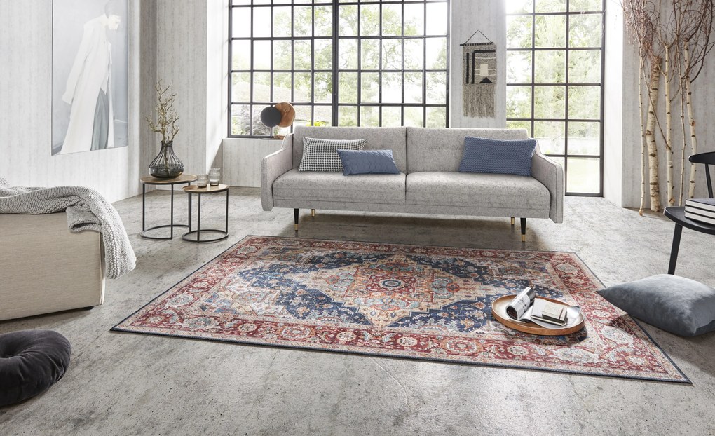 Hanse Home, Kusový koberec Asmar 104017 Indigo/Blue, 160x230, modrá, obývací pokoj
