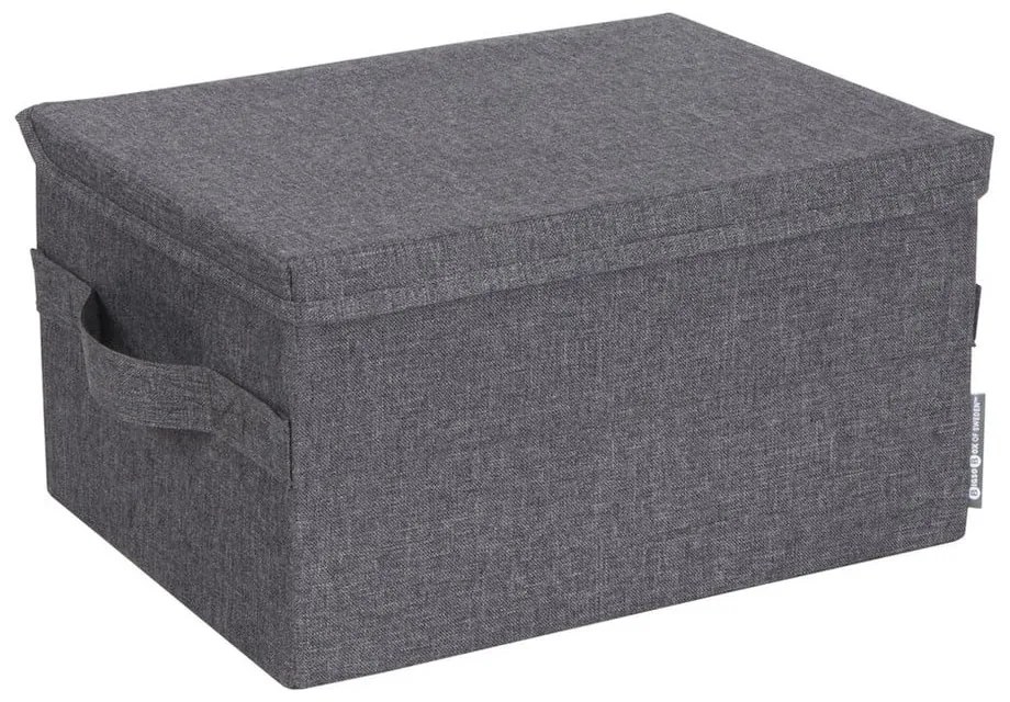 Šedý látkový úložný box s víkem 35x26x19 cm Soft Storage – Bigso