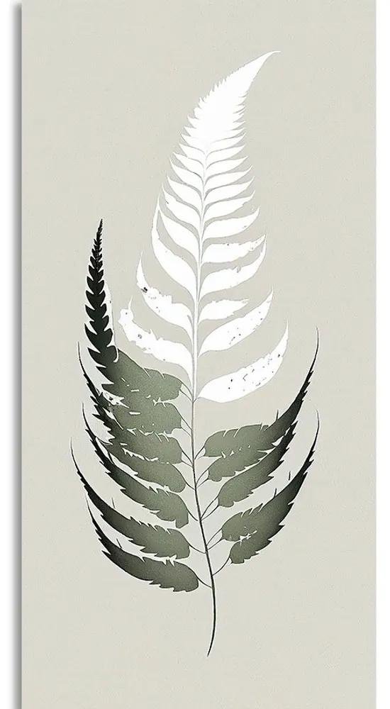 Obraz lístek z kapradiny s nádechem minimalismu - 50x100