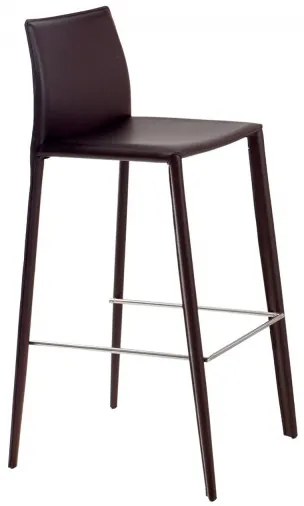 Deflee barová židle MILANO COFFEE BZ35617recyklovaná kůže, rám židle: chromovaný kov  43 cm x 102 cm x 54 cm