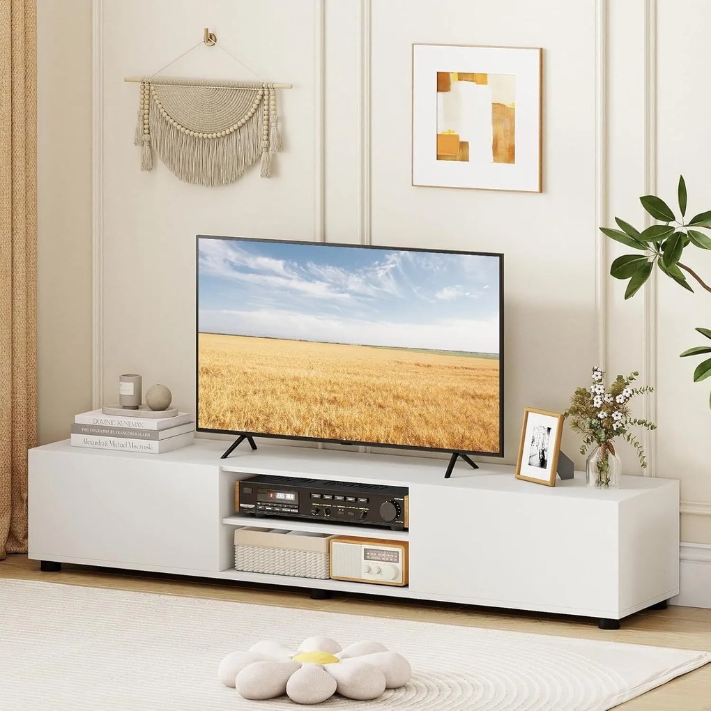 Costway TV skříň TV komoda pro televizory do 70 palce TV s 2 dvířky