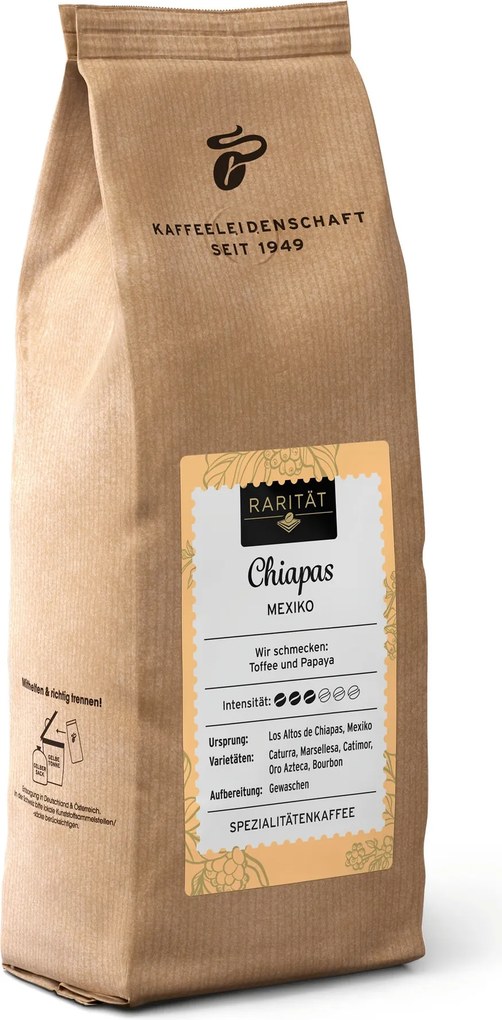 Tchibo - Rarita Chiapas Mexiko − 500 g zrnkové kávy - Intenzita: 3/6