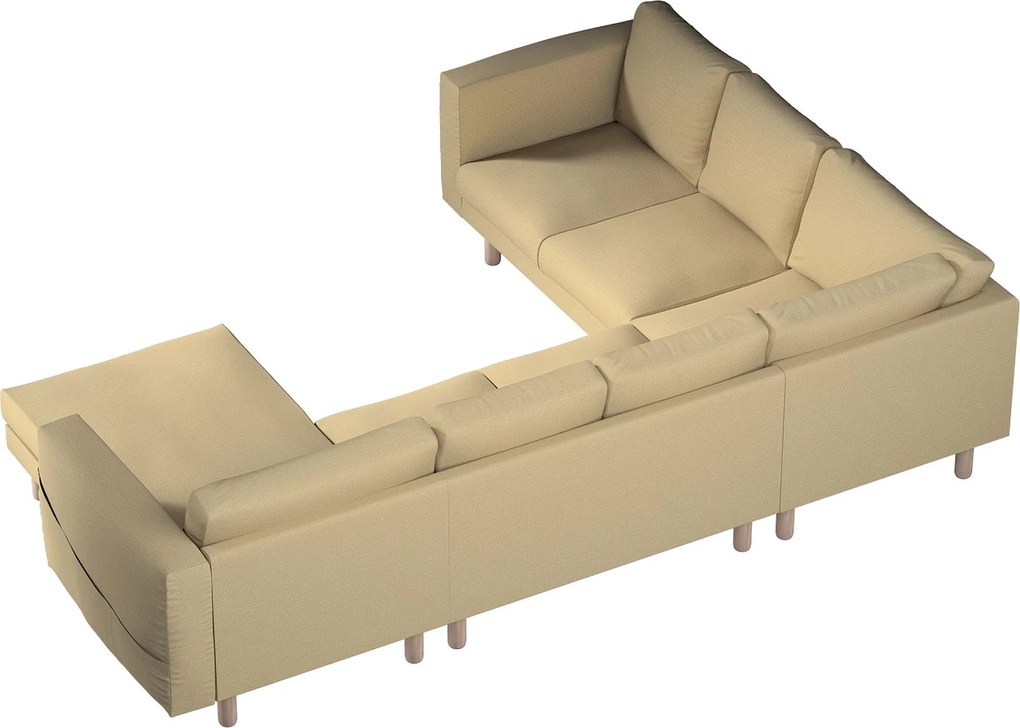 Potah na pohovku IKEA Norsborg rohová, 5-místná se šezlongem barva zelená látka pletený vzor