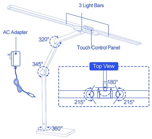 Brilagi-LED Stmívatelná dotyková stolní lampa VARIO LED/24W/230V 3000-6500K čer.