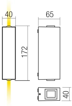 Redo 90421 - LED Venkovní nástěnné svítidlo ACE 2xLED/5,84W/230V 3000K IP54 šedá
