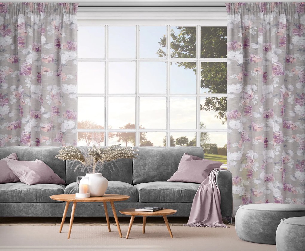 ZÁVĚS NA PÁSCE SHERRY 140X300 CM KVĚTY