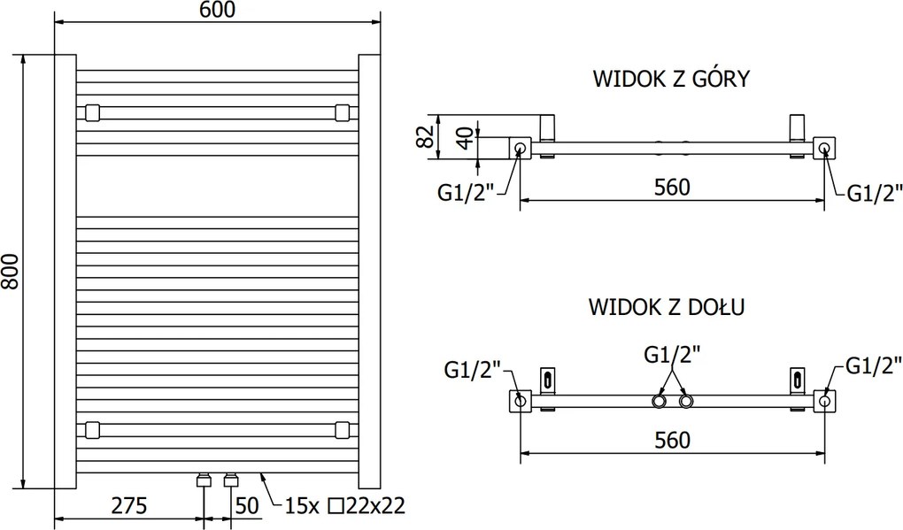Mexen Pluton, elektrické topné těleso 800x600 mm + topná tyč 600 W, bílá, W106-0800-600-2600-20