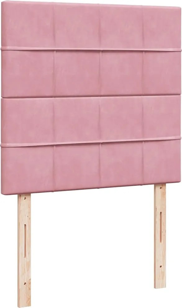 Box spring postel s matrací růžová 100x200 cm samet 3292267