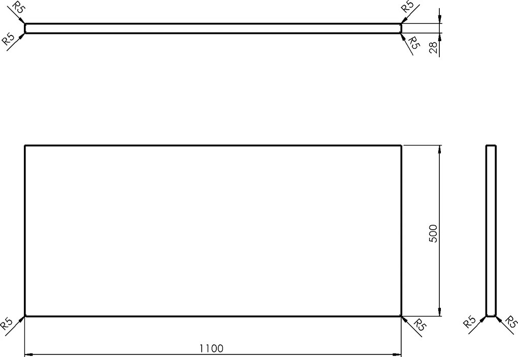 Sapho Woody deska 1100 x 28 x 500 mm masiv dřevo hnědá WD110-70