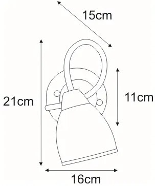 Nástěnné svítidlo K-JSL-8090/1W CHR z řady SAMIRA