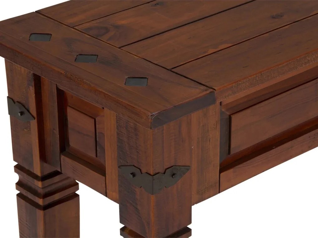 furniture-nabytek.cz - Masivní toaletní stolek Catello z borovicového dřeva, hnědý, lakovaný – 120×35×76 cm