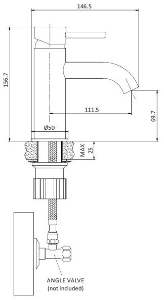 Umyvadlová baterie DRAGOR 15,6 cm matná černá