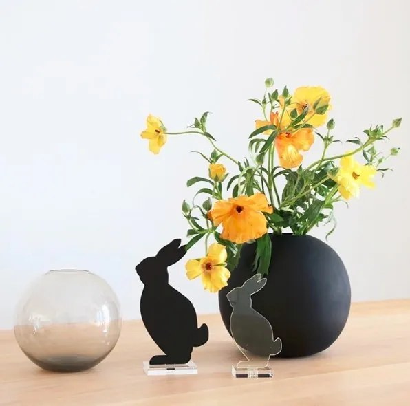 COOEE Design Váza Ball Black  - 20 cm