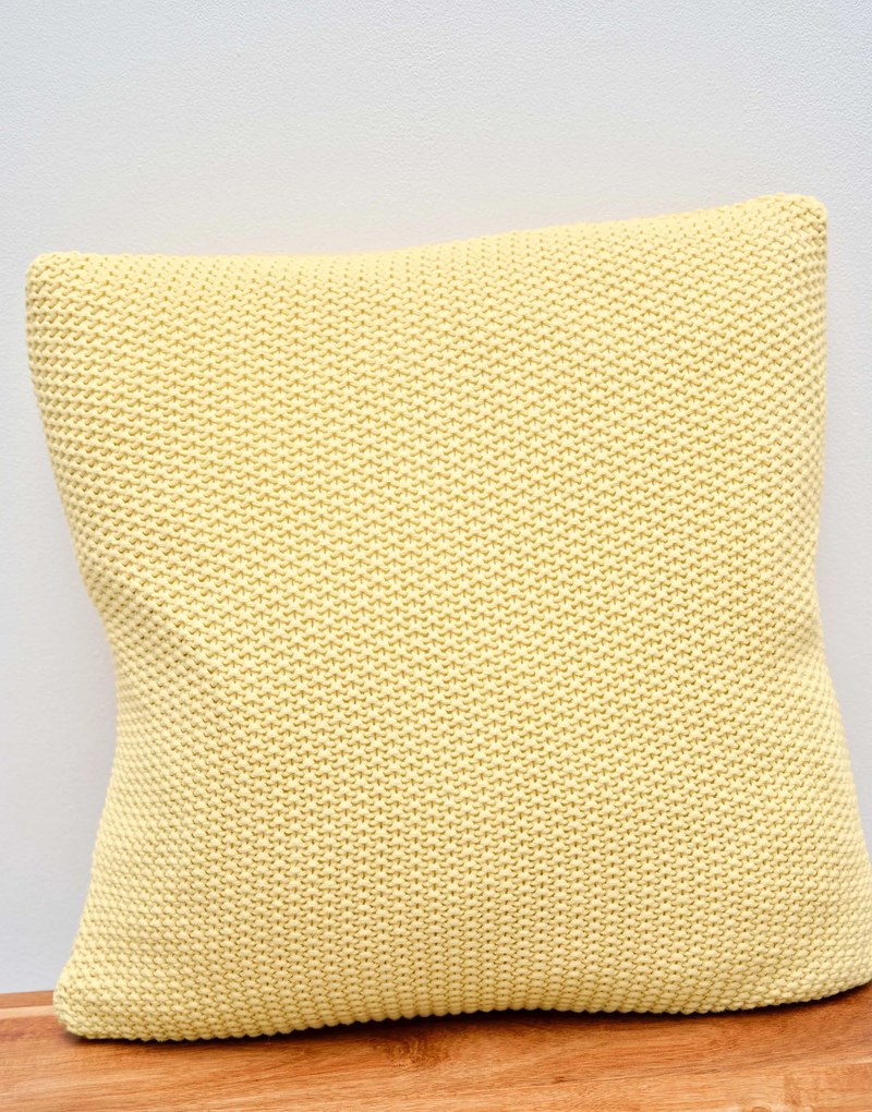 Polštář Nordic Knit z organické bavlny 50 x 50 cm pastelově zelený