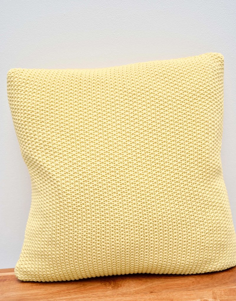 Polštář Nordic Knit z organické bavlny 50 x 50 cm šedomodrý