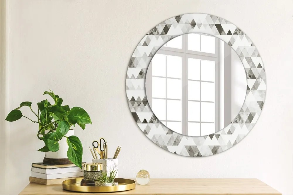 Kulaté dekorativní zrcadlo Duhový trojúhelník fi 50 cm